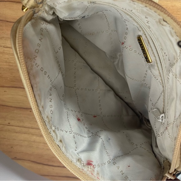 Ganson | Bags | Vintage Genuine Leather Gold Woven Leather Crossbody ...